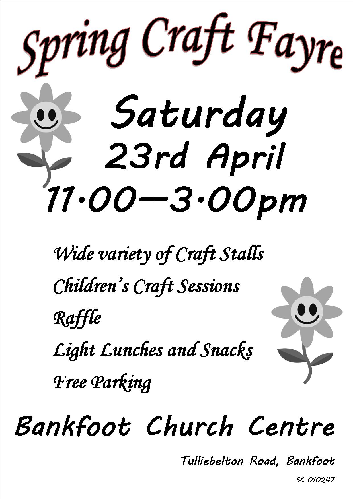 Spring Craft Fayre – Bankfoot Church Centre