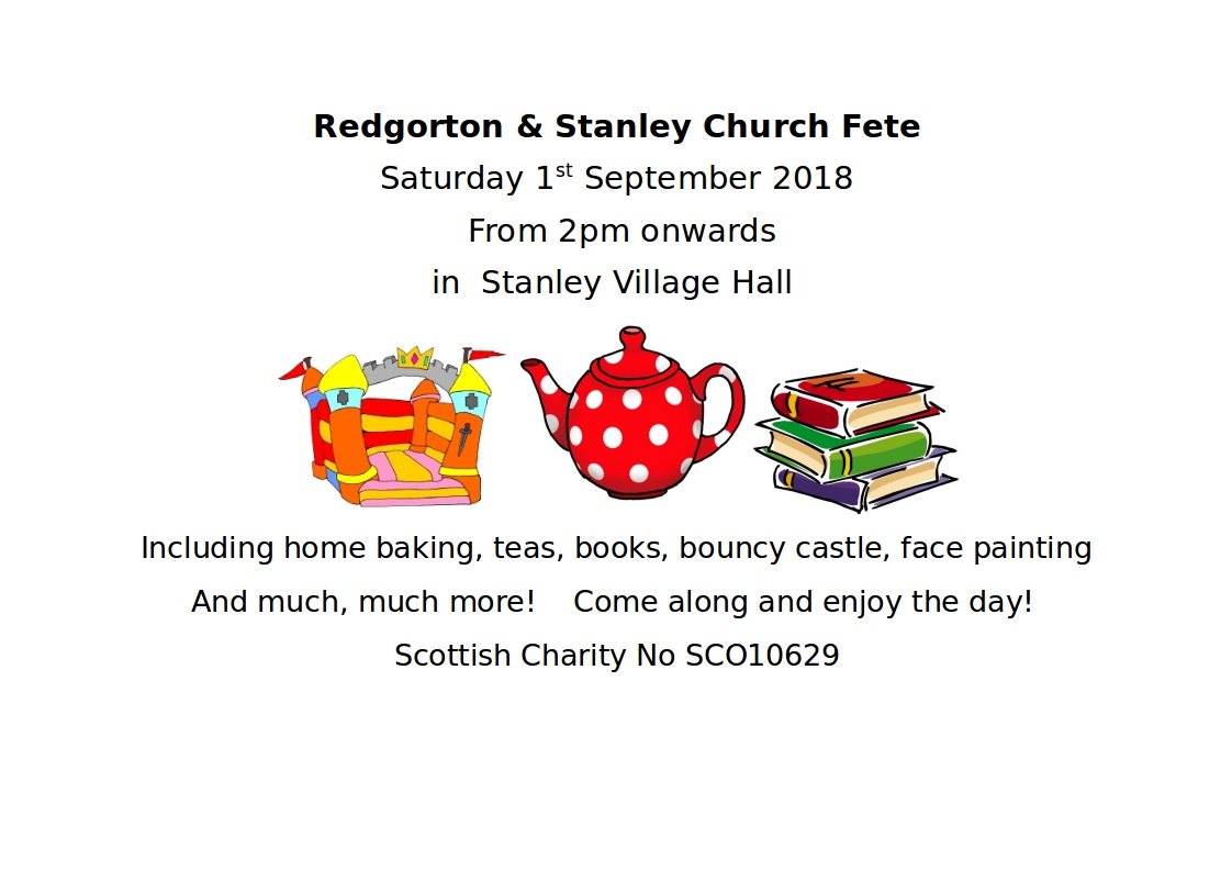 Redgorton and Stanley Church Fete 2018 – Bankfoot Church Centre