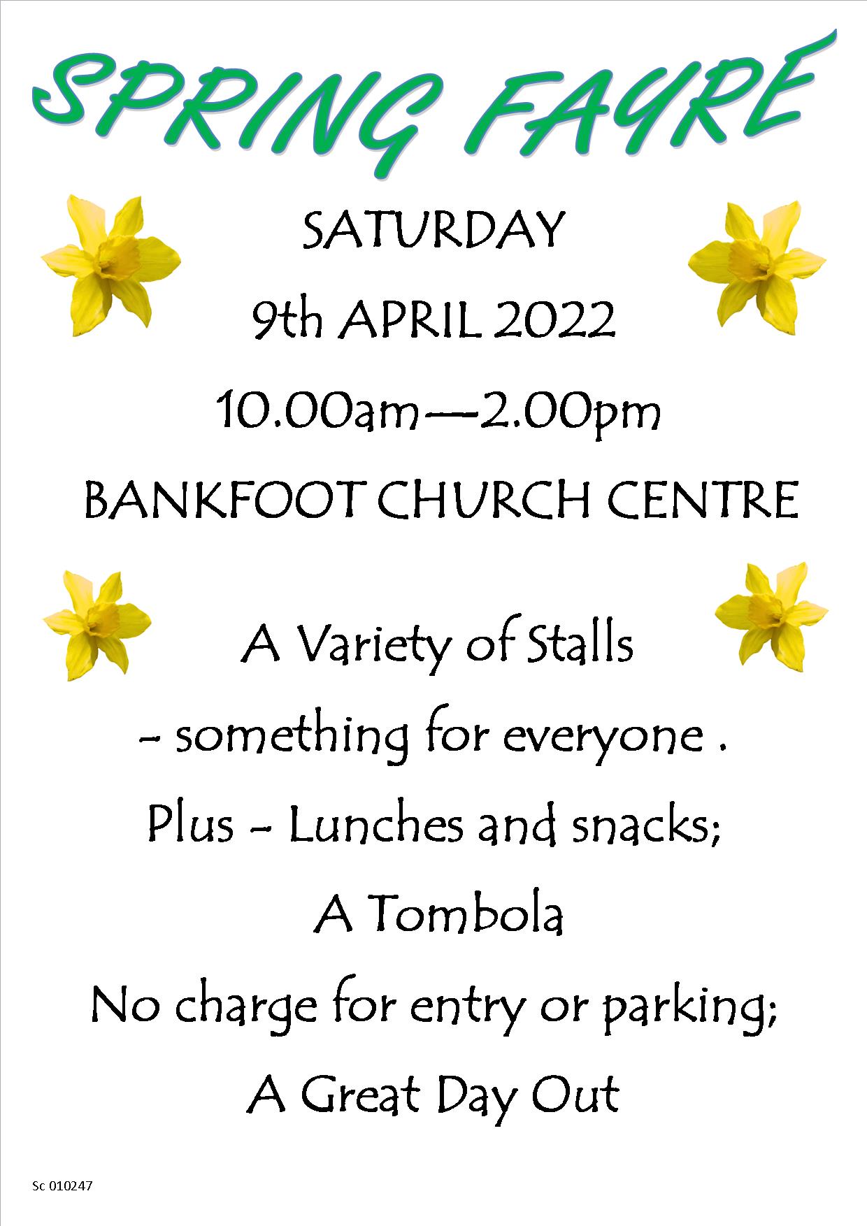 Spring Fayre – Bankfoot Church Centre