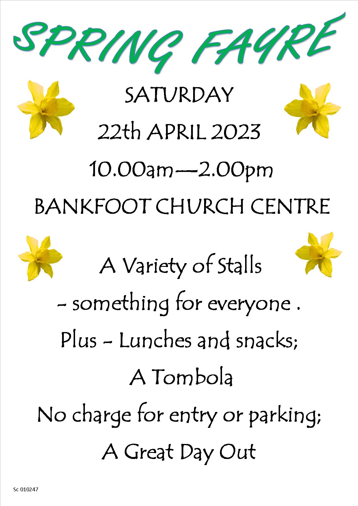 Spring Fayre – Bankfoot Church Centre
